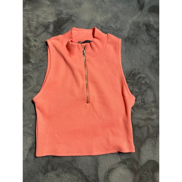 Zara | Tops | Zara Zipper High Neck Top | Poshmark